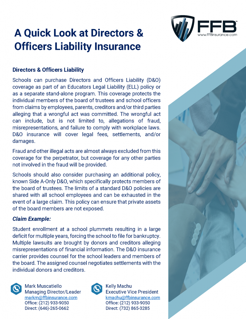 A Quick Look at Directors & Officers Liability Insurance – First ...